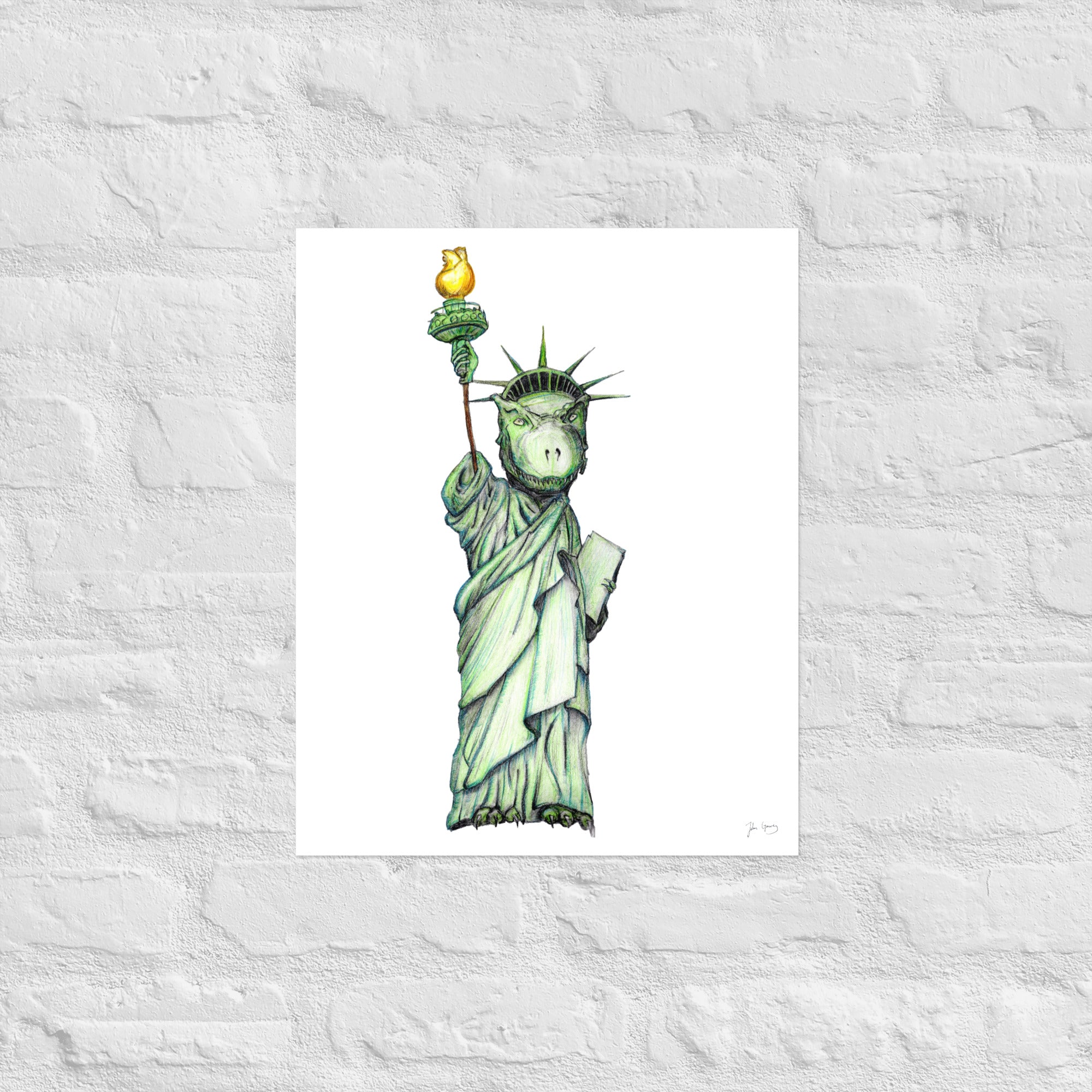 T. rex Statue of Liberty Print (Multiple Sizes) – Creative Follies